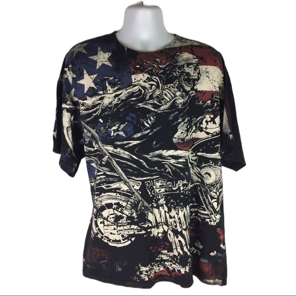 Anvil | Shirts | Miami Ink Motorcycle Themed Tshirt Skull Biker Tattoos ...